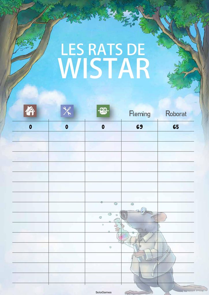 LES RATS DE WISTAR_TABLEAU DE SUIVI SOLO | Rats of Wistar