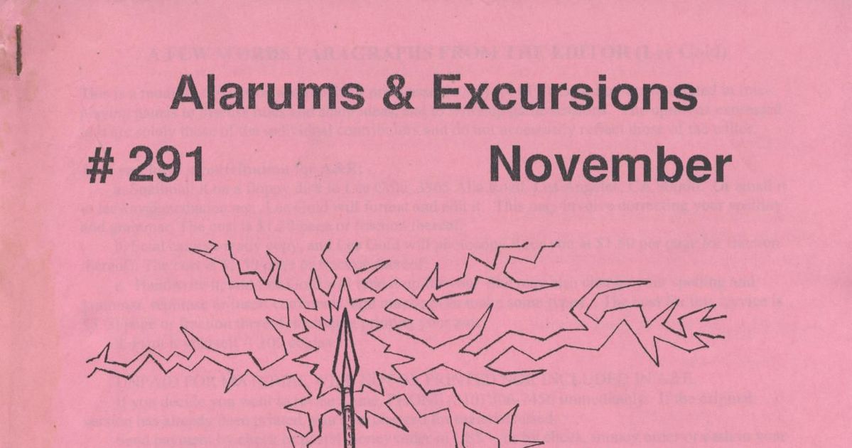 Alarums & Excursions (Issue 291 - Nov 1999) | Issue | RPGGeek