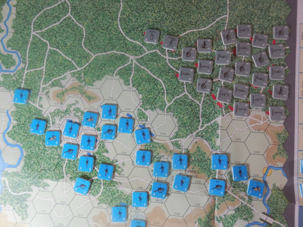 Shiloh - DG map and counters using original rules - replay with photos ...