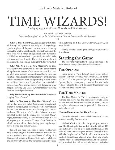 The Likely Mistaken Rules of Time Wizards! | RPG Item | RPGGeek