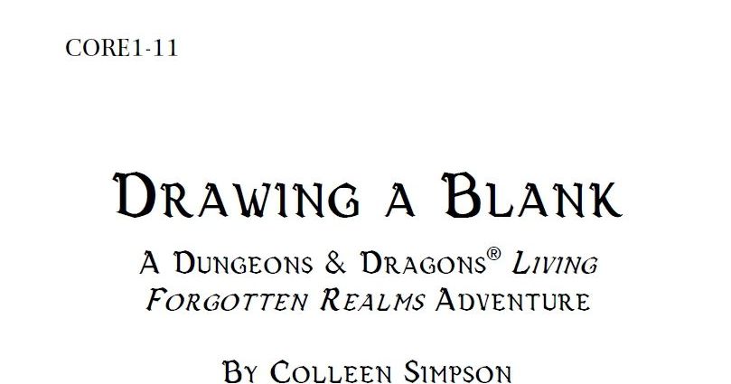 CORE1-11: Drawing a Blank | RPG Item | RPGGeek