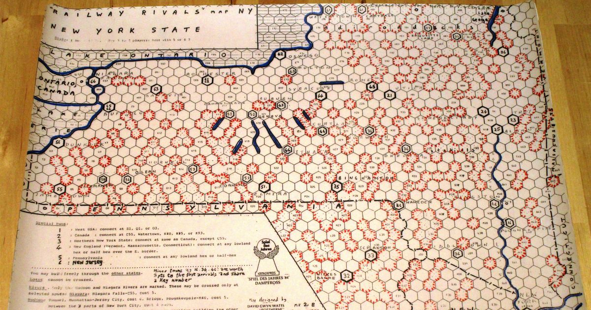 Railway Rivals Map NY: New York State | Board Game | BoardGameGeek