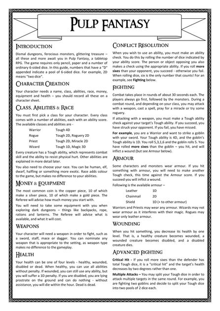 Pulp Fantasy (2014) | RPG Item | RPGGeek