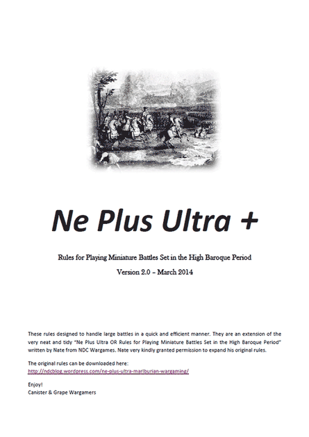 Ne Plus Ultra +: Rules for playing Miniature Battles Set in the High ...