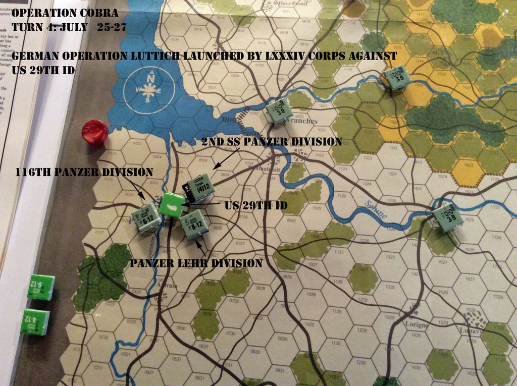 Front Line Map Of Allied Operation Cobra