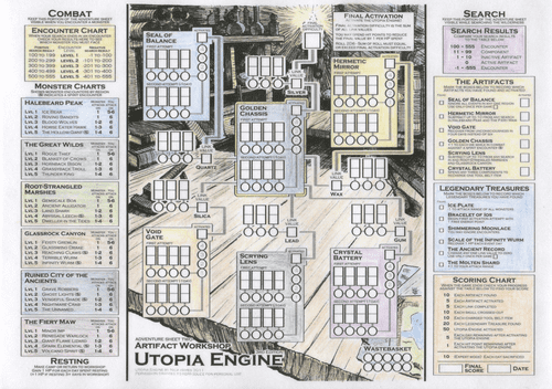 Utopia Engine 3rd Edition Hand-coloured Adventure Sheets | Utopia Engine
