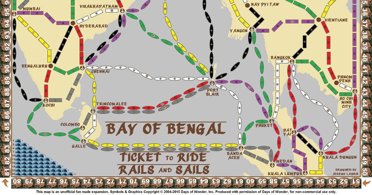 Bay of Bengal (fan expansion for Ticket to Ride) | Board Game ...