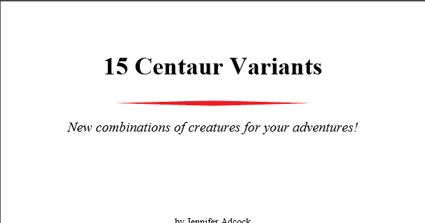 15 Centaur Variants | RPG Item | RPGGeek