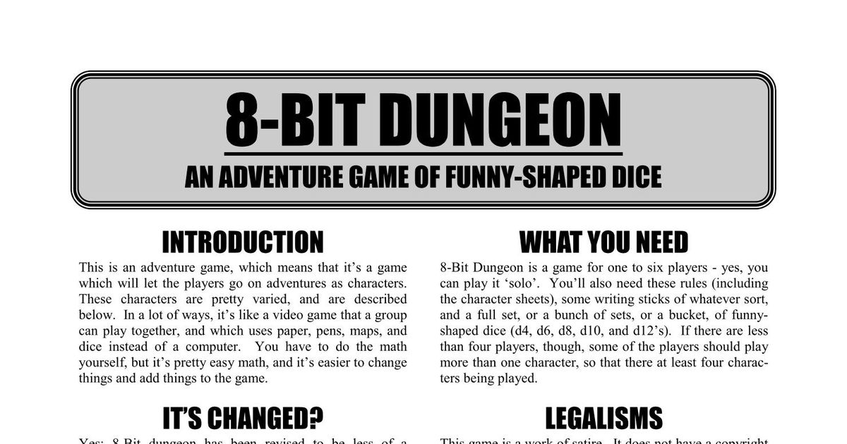 8-Bit Dungeon: An Adventure Game of Funny-Shaped Dice | RPG Item ...