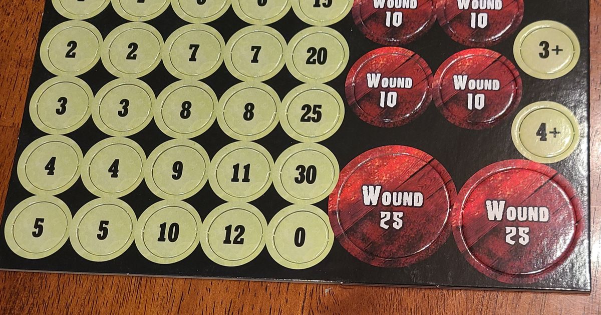 Shadows of Brimstone: Wounds and Numbers Die Cut Counter Sheet | Board ...