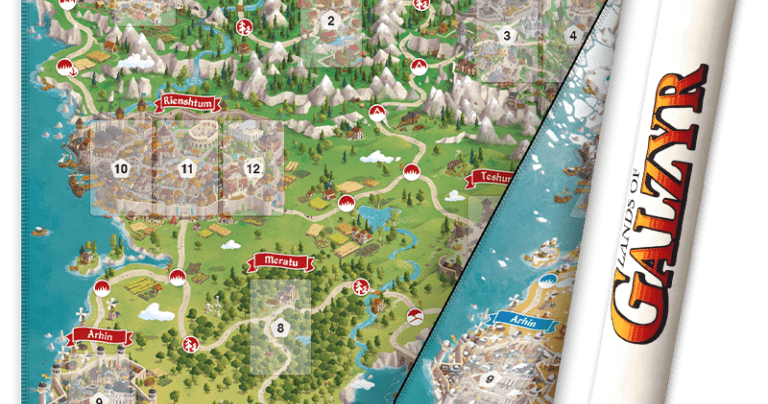 Lands of Galzyr: Game Mat and Bag | Board Game Accessory | BoardGameGeek