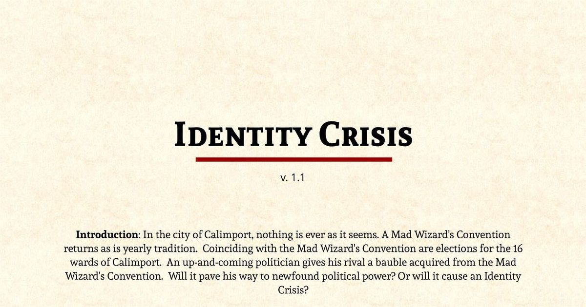 Identity Crisis | RPG Item | RPGGeek