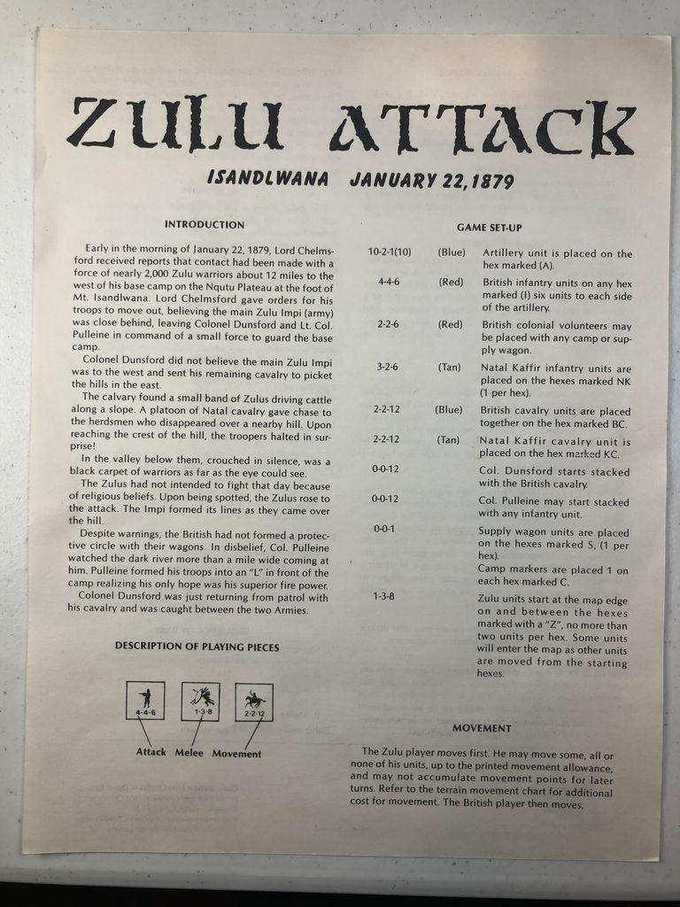 "Zulu Attack" incomplete copy | Zulu Attack