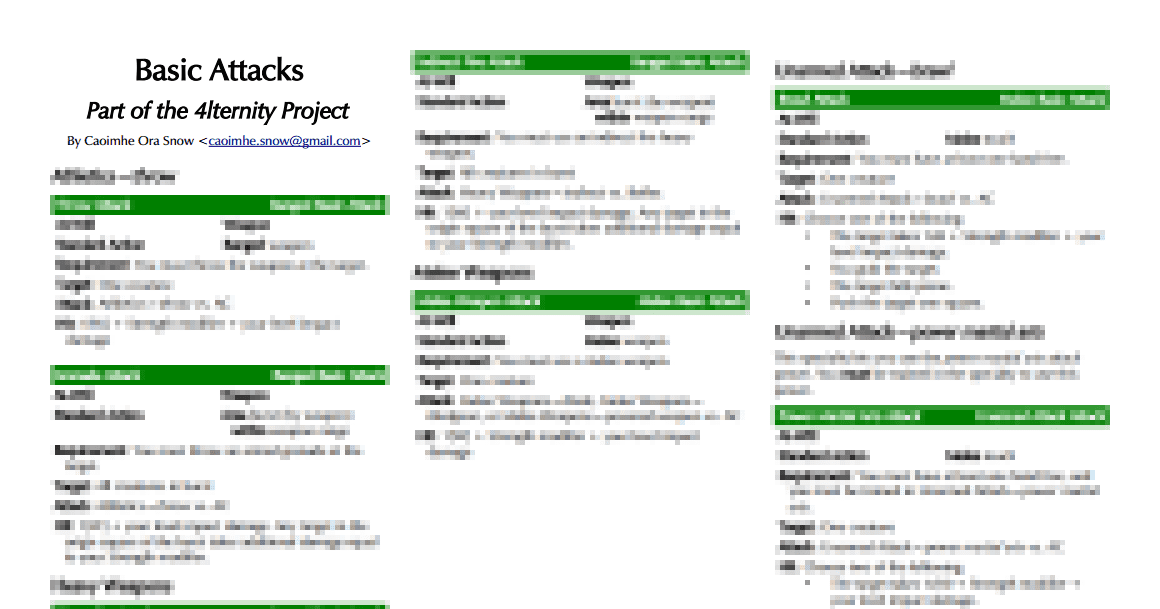 Basic Attacks | RPG Item | RPGGeek