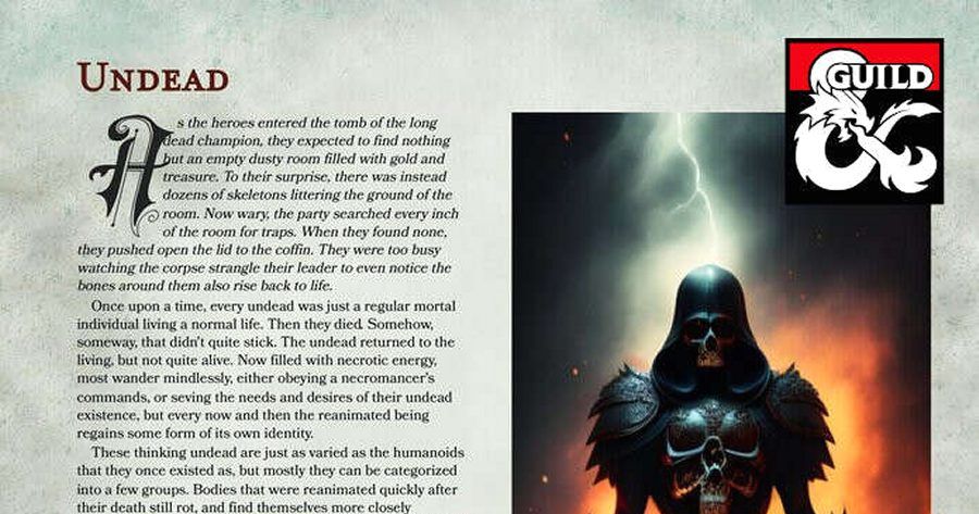 The Undead: A Homebrew Race/Class for Monster PCs | RPG Item | RPGGeek