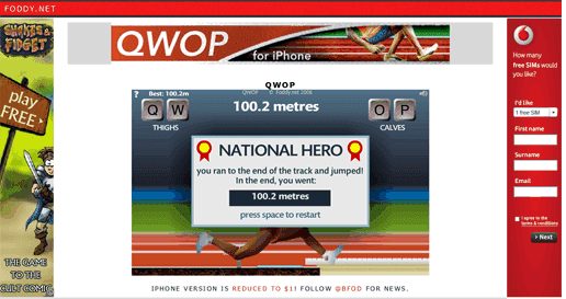 qwop highest score