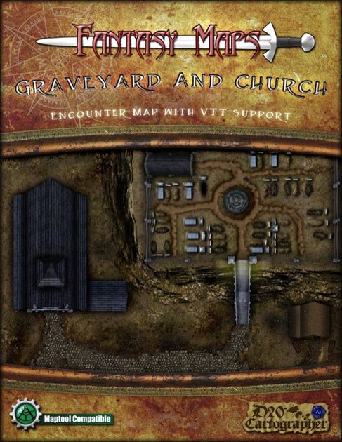 Fantasy Maps: Graveyard and Church Map Pack | RPG Item | RPGGeek