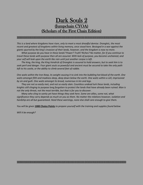 Dark Souls 2 (Jumpchain CYOA) | RPG Item | RPGGeek