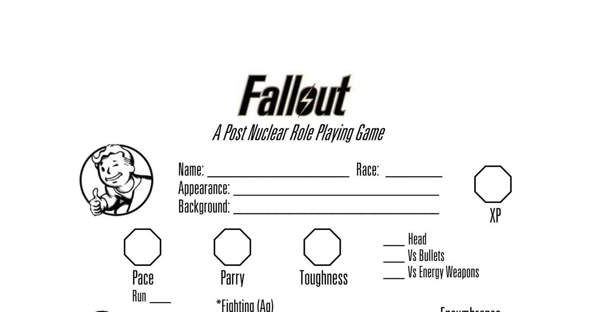 Savaged Fallout Character Sheet | RPG Item | RPGGeek