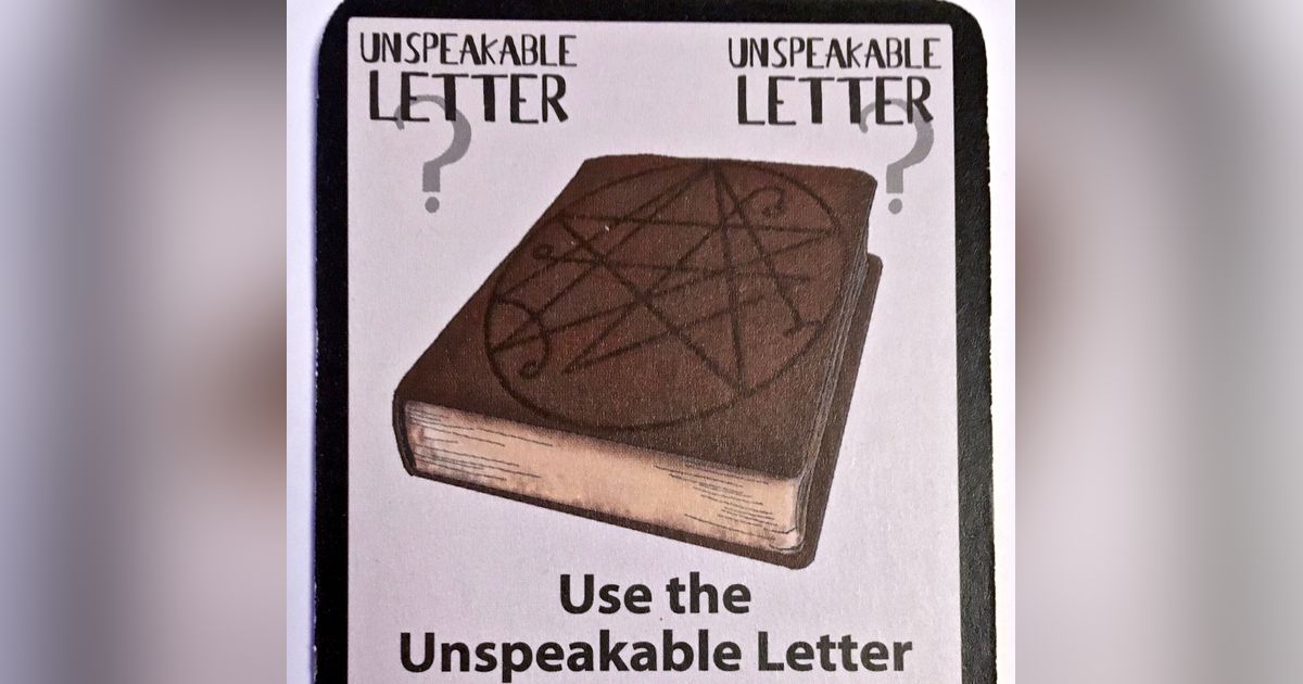 Unspeakable Words: "Unspeakable Letter" Promo Card | Board Game ...