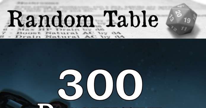 Random Table: 300 Descriptive Adjectives For Dungeons and Items | RPG Item | RPGGeek