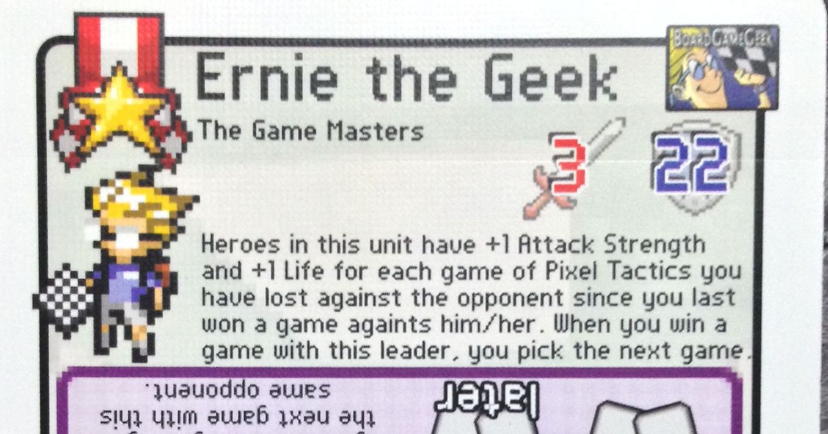 Pixel Tactics: Game Geek / Ernie the Geek | Board Game | BoardGameGeek