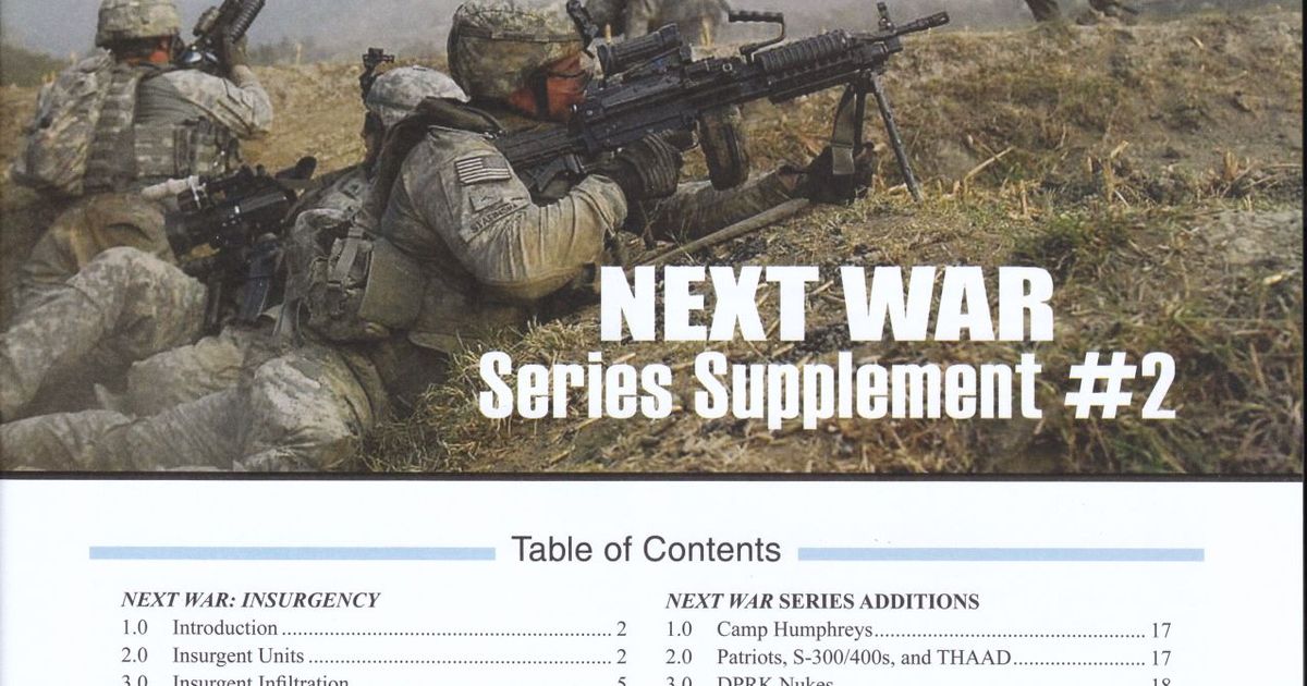 Next War: Series Supplement #2 – Insurgency | Board Game | BoardGameGeek
