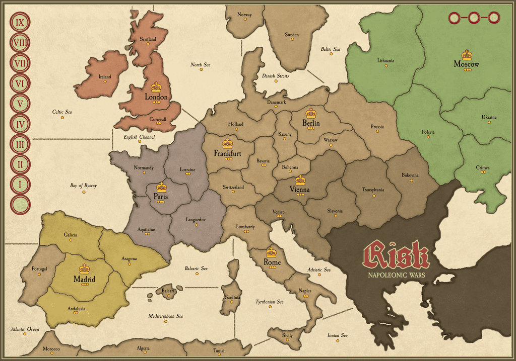 RISK NAPOLEONIC WARS - Another ambitious variant of Risk Europe | Risk ...