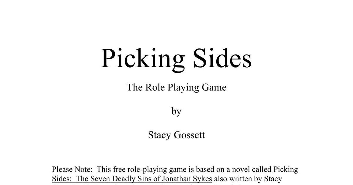 Picking Sides | RPG Item | BoardGameGeek