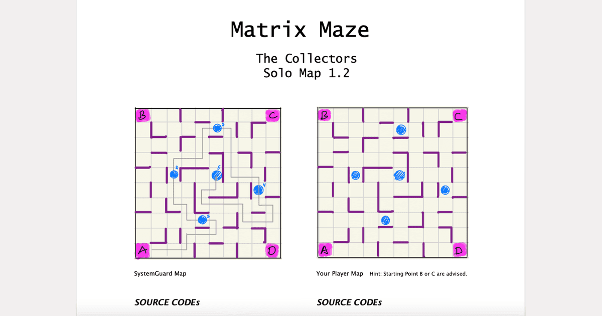 Print and Play: Matrix Maze | Juegos Roll & Write