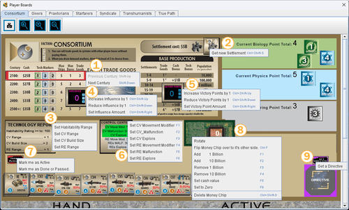 SH-2 Vassal Module Commands #1 Player Board | Stellar Horizons II ...