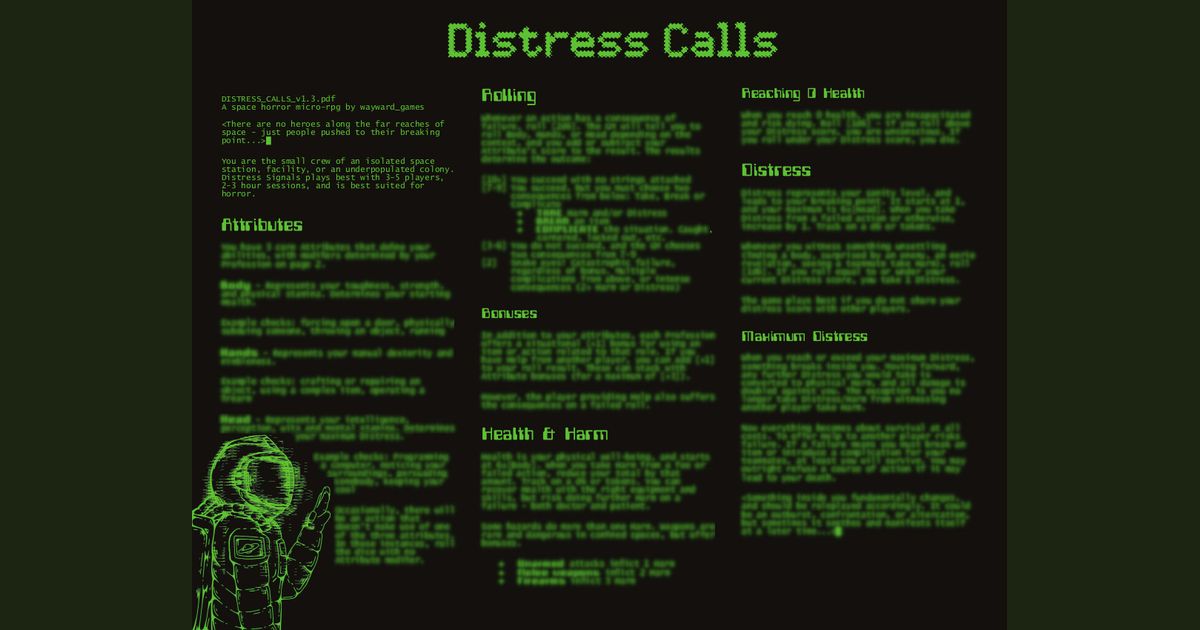 Distress Calls | RPG Item | RPGGeek