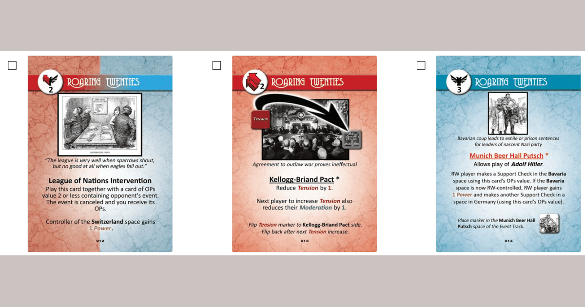 The Strategy Deck of Europe in Turmoil II: Interbellum | Europe in ...