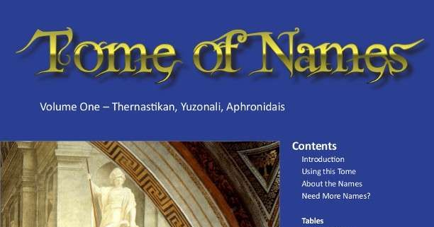 Tome of Names Volume 1 | RPG Item | BoardGameGeek