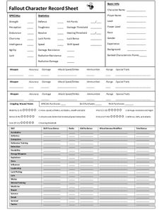 Fallout Character Sheet