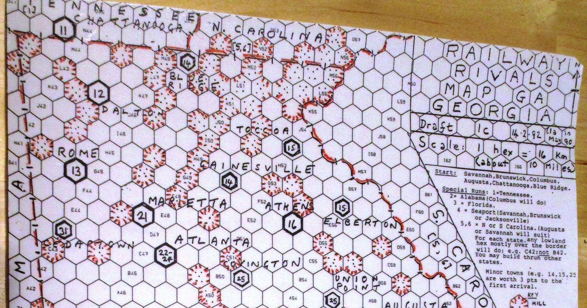 Railway Rivals Map GA: Georgia | Board Game | BoardGameGeek