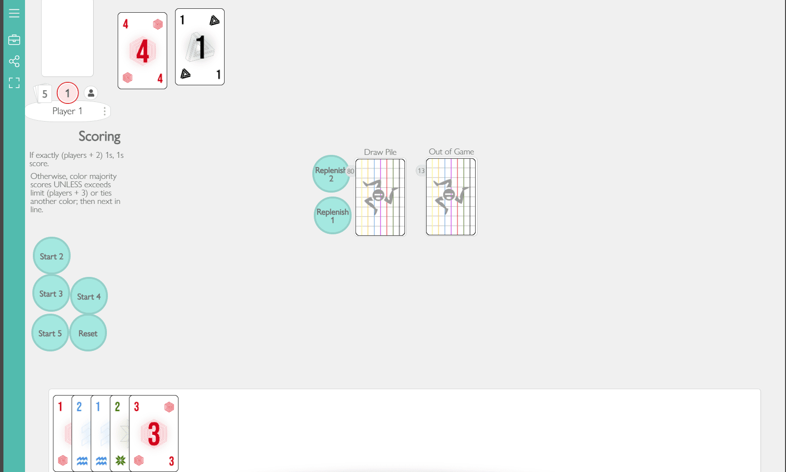 Games implemented on playingcards.io and virtualtabletop.io