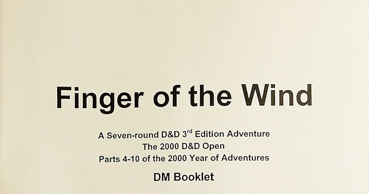 Finger of the Wind | RPG Item | RPGGeek