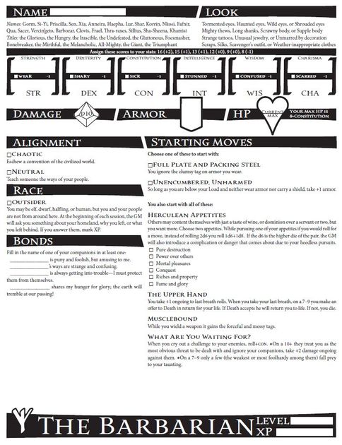 [Algo] Witnesses Of Catastrophe Character Sheets [D&D 5E)