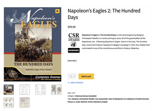 CSR for Napoleon's Eagles | Napoleon's Eagles 2: The Hundred Days – The Waterloo Campaign