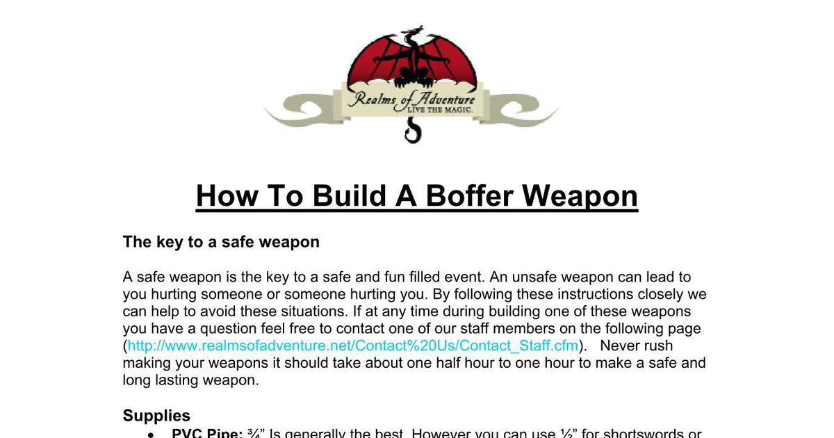 How to Build a Boffer Weapon | RPG Item | RPGGeek