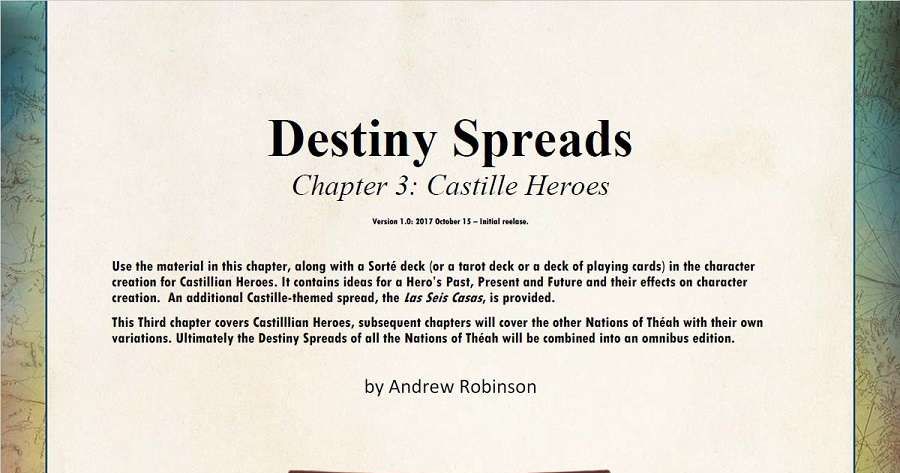 Destiny Spreads Chapter 3: Castille Heroes | RPG Item | BoardGameGeek