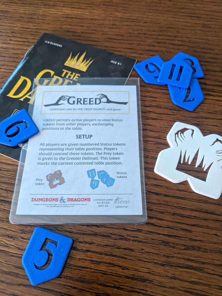 Greed homebrew rules and Tokens for the D&D edition | The Great Dalmuti