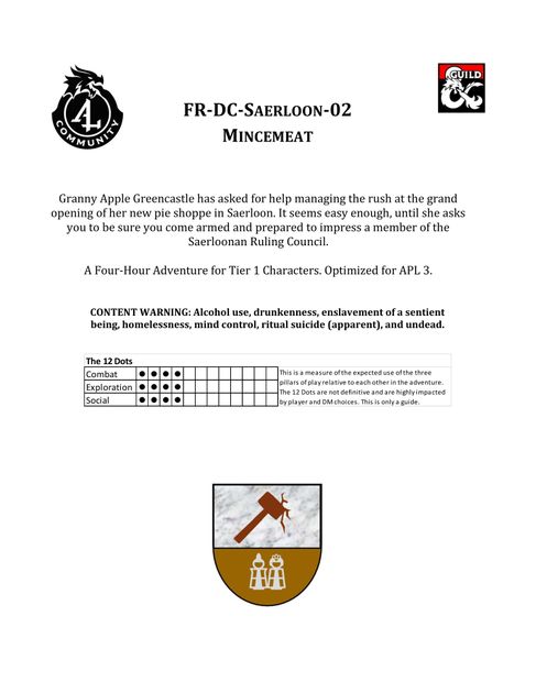 FR-DC-Saerloon-02: Mincemeat | RPG Item | RPGGeek