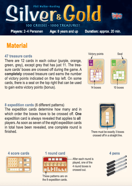 Rules: Silver & Gold | Juegos Roll & Write | BoardGameGeek