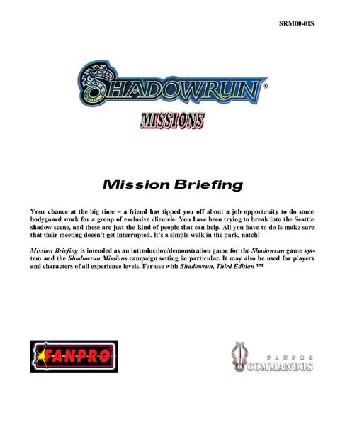 SRM00-01: Mission Briefing | RPG Item | RPGGeek