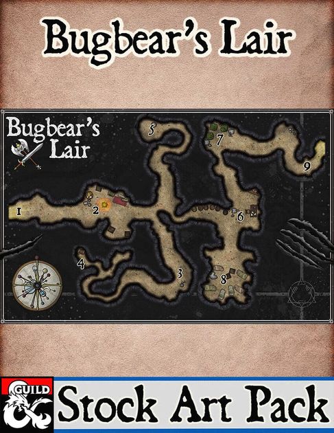 Bugbear's Lair Stock Battlemap | RPG Item | RPGGeek