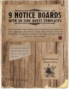 9 Notice Boards with 50 Side Quest Templates | RPG Item | RPGGeek