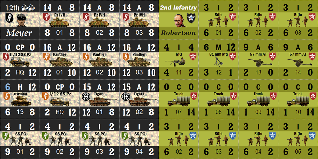 Custom Panzer Leader counters for 12th SS & U.S. 2nd Infantry Division ...
