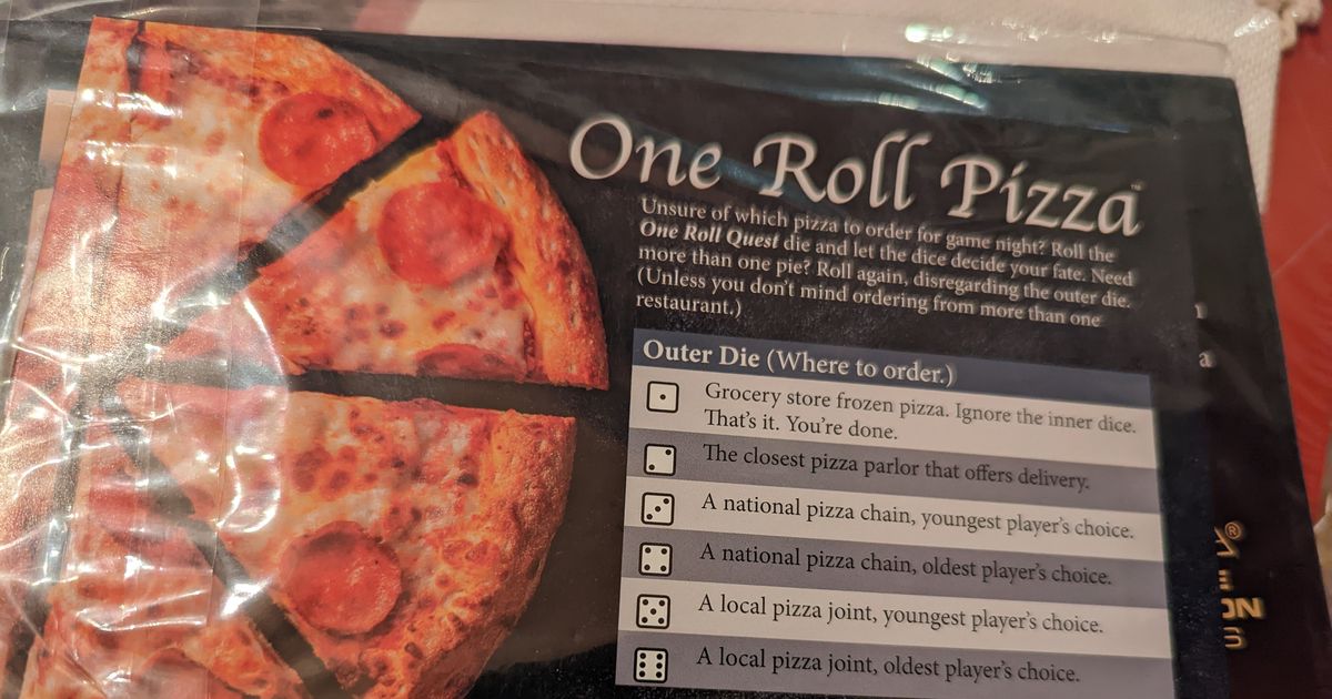 One Roll Pizza | RPG Item | RPGGeek